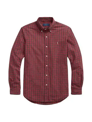 Polo Ralph Lauren Classic-fit Plaid Oxford Shirt Ruby Yellow