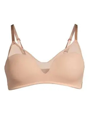 Le Mystère Women's Sheer Illusion Wireless Bra - Natural  - Natural