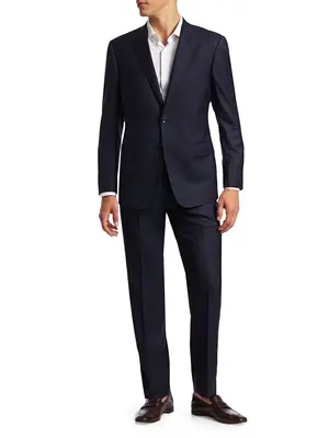 Giorgio Armani Single-breasted Wool Suit - Navy