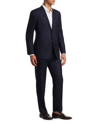 Giorgio Armani Single-breasted Wool Suit - Navy