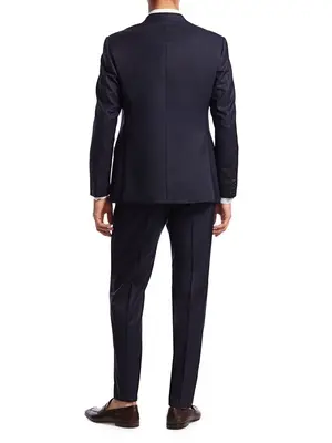 Giorgio Armani Single-breasted Wool Suit - Navy