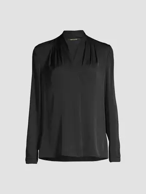 Kobi Halperin Nellie Silk-satin Blouse - Black