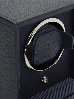 Wolf Cub Watch Winder With Cover - Blue
