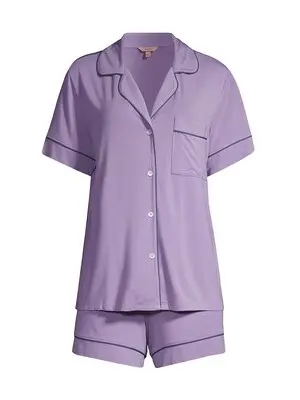 Eberjey Gisele Relaxed 2-piece Pajama Set Delphinium Nightshadow Blue