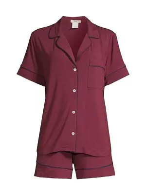 Eberjey Gisele Relaxed 2-piece Pajama Set Mulberry Navy