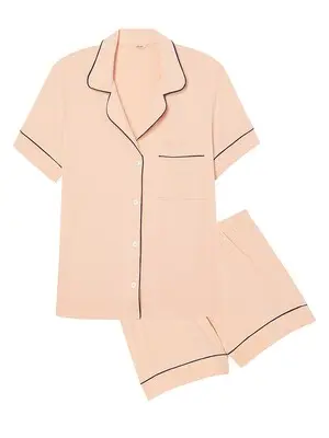 Eberjey Gisele Relaxed 2-piece Pajama Set Rose Cloud Navy