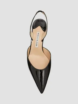Manolo Blahnik Carolyne 50 Patent Leather Slingback Pumps