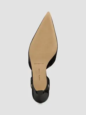 Manolo Blahnik Carolyne 50 Patent Leather Slingback Pumps