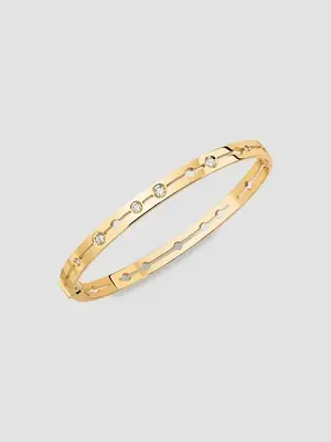 DINH VAN Pulse Small 18k Yellow & 0.22 Tcw Diamond Bangle - Gold