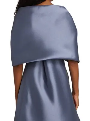 Amsale Mikado Shoulder Wrap - Slate