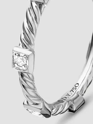 David Yurman Cable Collectibles Stations Stack Ring In 18k