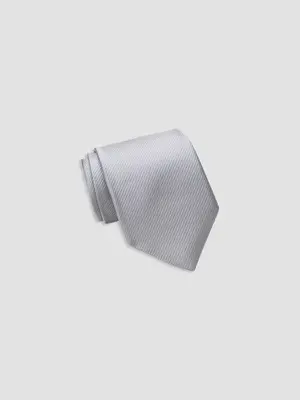 David Donahue Classic Silk Tie - Silver