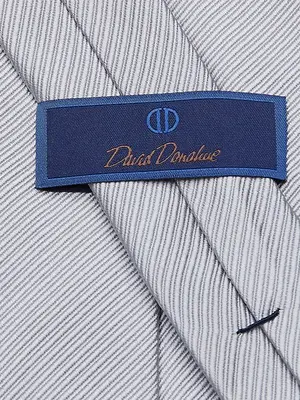 David Donahue Classic Silk Tie - Silver