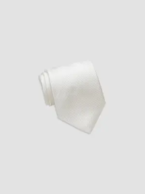 David Donahue Classic Silk Tie White