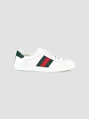 Gucci New Ace Crocodile-embossed Sneakers Green