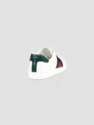 Gucci New Ace Crocodile-embossed Sneakers - Green