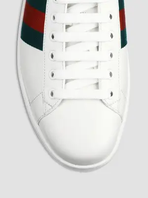 Gucci New Ace Crocodile-embossed Sneakers - Green