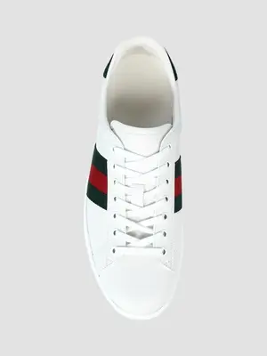 Gucci New Ace Crocodile-embossed Sneakers - Green