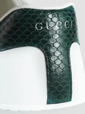 Gucci New Ace Crocodile-embossed Sneakers - Green