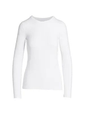 Majestic Filatures Soft Touch Long-sleeve Top Blanc