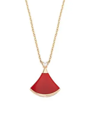 BVLGARI Divas' Dream 18k Carnelian & Diamond Pendant Necklace - Rose Gold