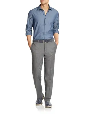 SAKS FIFTH AVENUE Collection Wool Flat-front Pants