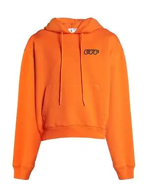 Off-White Wizard Flyer Logo-Embroidered Hoodie - Orange