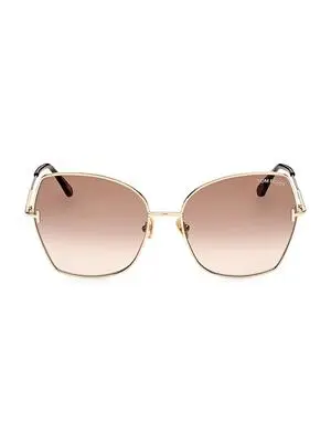 TOM FORD Women's Farah 60MM Geometric Sunglasses - Shiny Rose - Shiny Rose