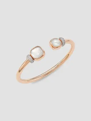 Pomellato Nudo 18k White Topaz & Mother-of-pearl Cuff - Rose Gold
