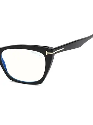 TOM FORD 54mm Cat-eye Blue Block Optical Glasses - Black