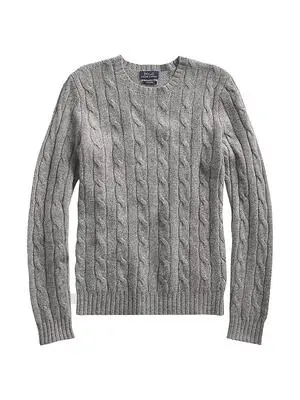 Polo Ralph Lauren Women's Julianna Cable-Knit Sweater - Battalion Grey Heather  Battalion Grey Heather