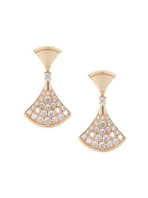 BVLGARI Divas' Dream 18k Gold & 0.94 Tcw Diamond Drop Earrings - Rose Gold