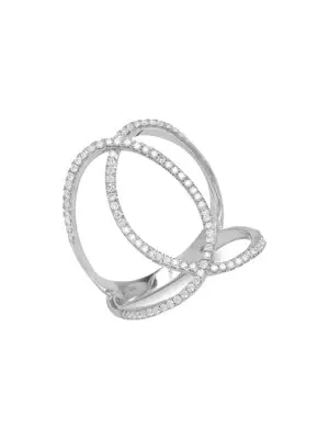 DJULA Graphique 18k Gold & 0.46 Tcw Diamond Double C Ring - White Gold