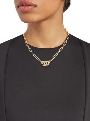 DINH VAN Ottes 18k Yellow & Diamond Openwork Chain Necklace