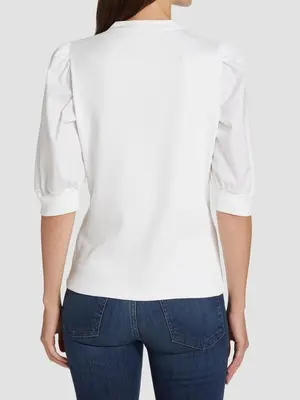 Veronica Beard Coralee Puff-sleeve Top - White