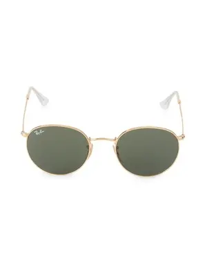 Ray-ban Rb3447 53mm Round Sunglasses - Gold Green