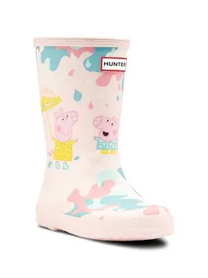 Hunter Little Girl's Hunter X Peppa Pig Camo Rain Boots - Rose Metal