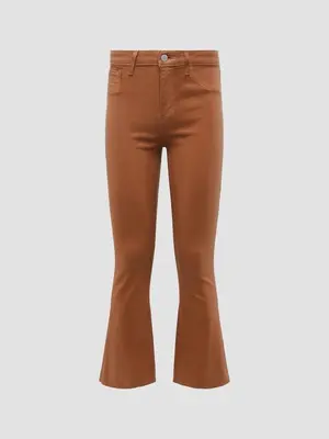 L'Agence Kendra High-rise Crop Flare Pants - Java Coated