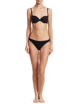 Hanro Cotton Seamless High-cut Brief - Black