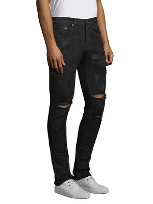 PURPLE BRAND Stretch Destroyed Slim-fit Jeans