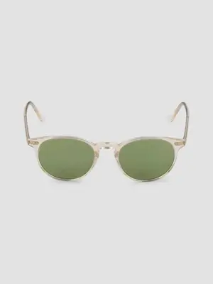 Oliver Spencer Riley 49mm Round Sunglasses - Buff Green