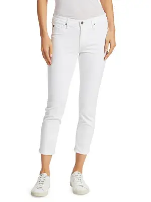 Ag Prima Sateen Mid-rise Crop Cigarette Pants