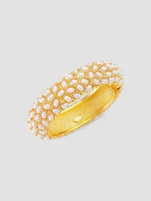 KENNETH JAY LANE Goldtone Faux Bangle Bracelet - Pearl