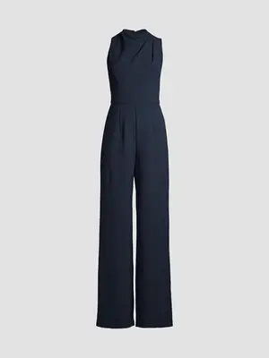 Black Halo Corinne Sleeveless Flared-leg Jumpsuit - Bluestone