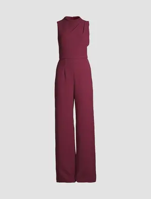 Black Halo Corinne Sleeveless Flared-leg Jumpsuit - Maroon