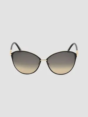 TOM FORD Penelope 59mm Polarized Lens Oversize Round Sunglasses Black
