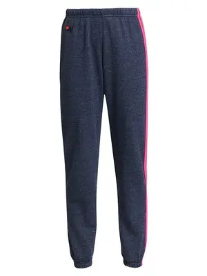 Aviator Nation Women's Five Stripe Sweatpants - Charcoal  Navy Neon