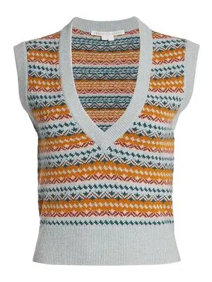 Veronica Beard Helenka Wool Sweater Vest - Neutral