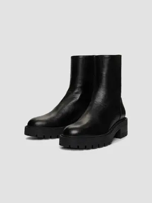 AQUAZZURA Saint Honore Leather Combat Booties