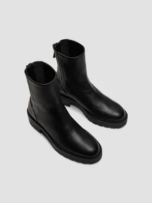 AQUAZZURA Saint Honore Leather Combat Booties